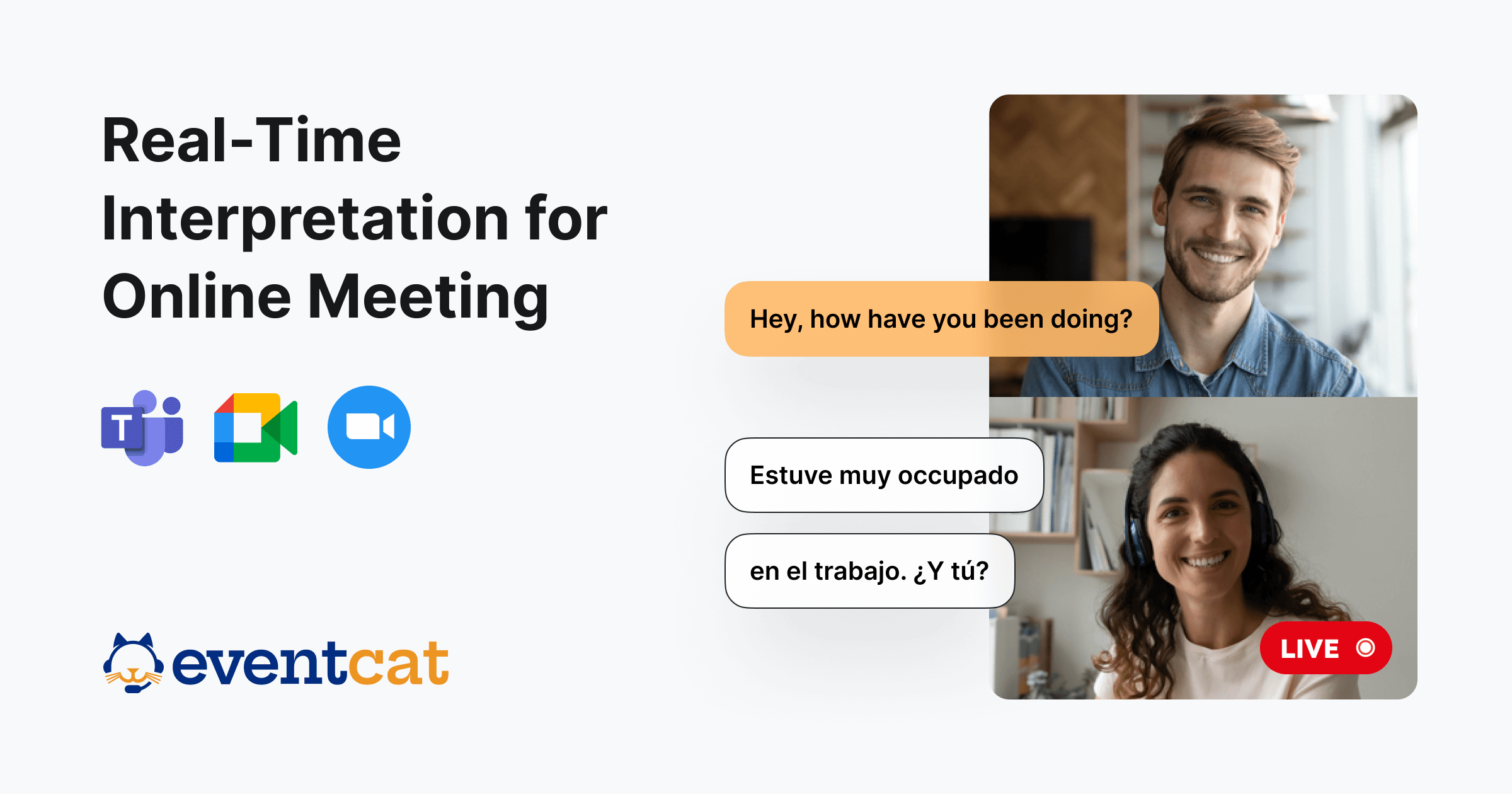 EventCAT Online Meeting | Real-Time Translation and Subtitles for Zoom, Teams, and Google Meet
